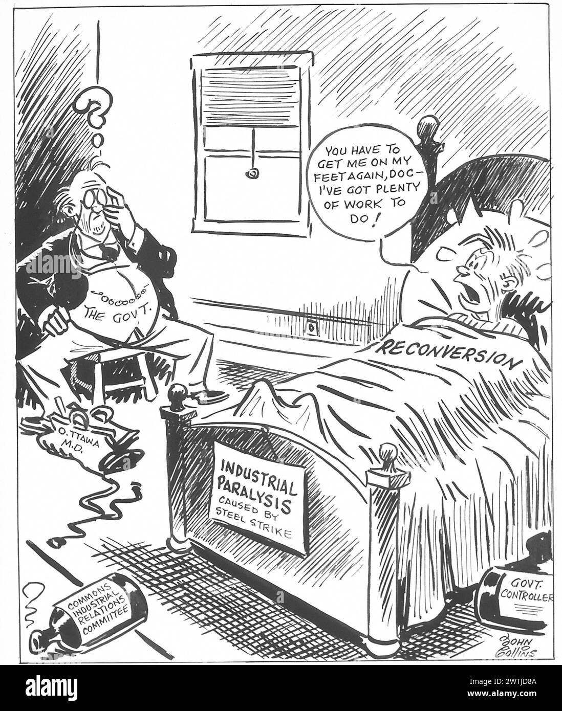Cartoon - Another Paralysis Victim. John Collins (1917-2007 Stock Photo ...