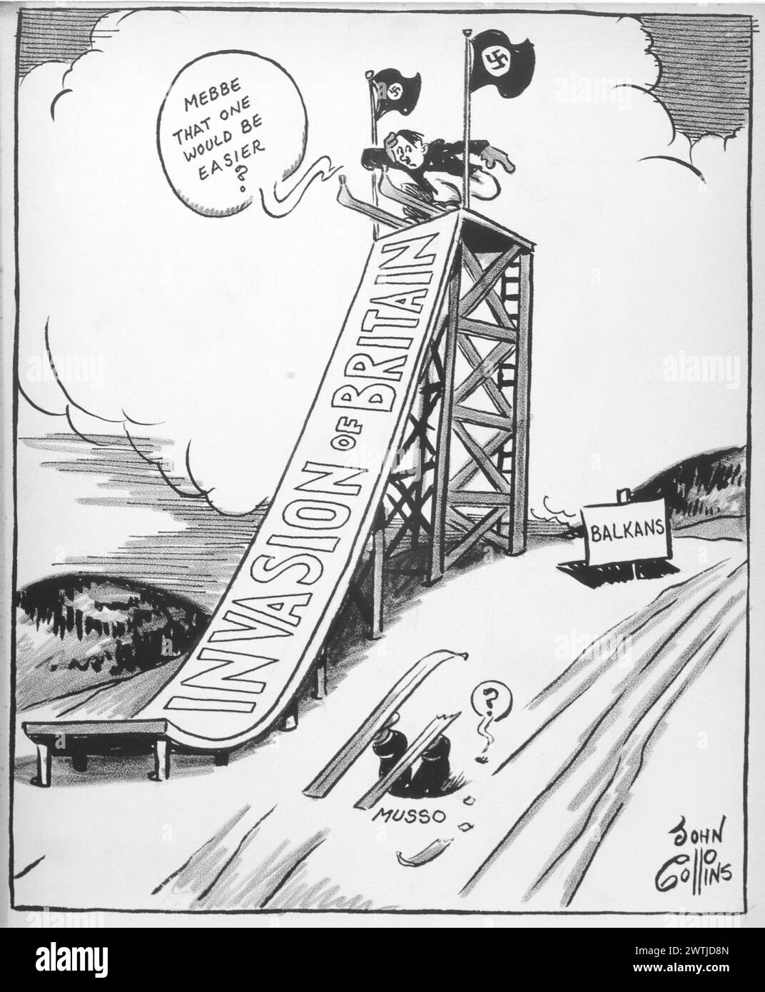 Cartoon slope Black and White Stock Photos & Images - Alamy