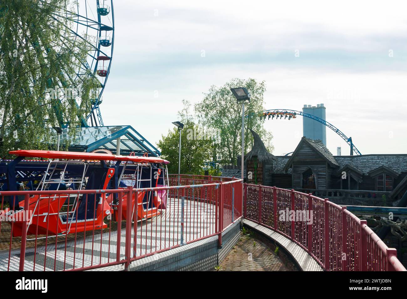 Helsinki, Finland - 21 May 2023: View of Linnanmaki amusement park with ...