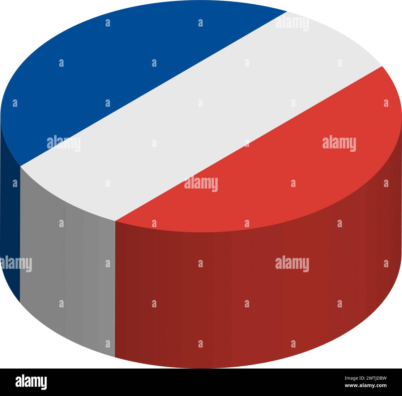 France flag - 3D isometric circle isolated on white background. Vector object Stock Vector Image ...