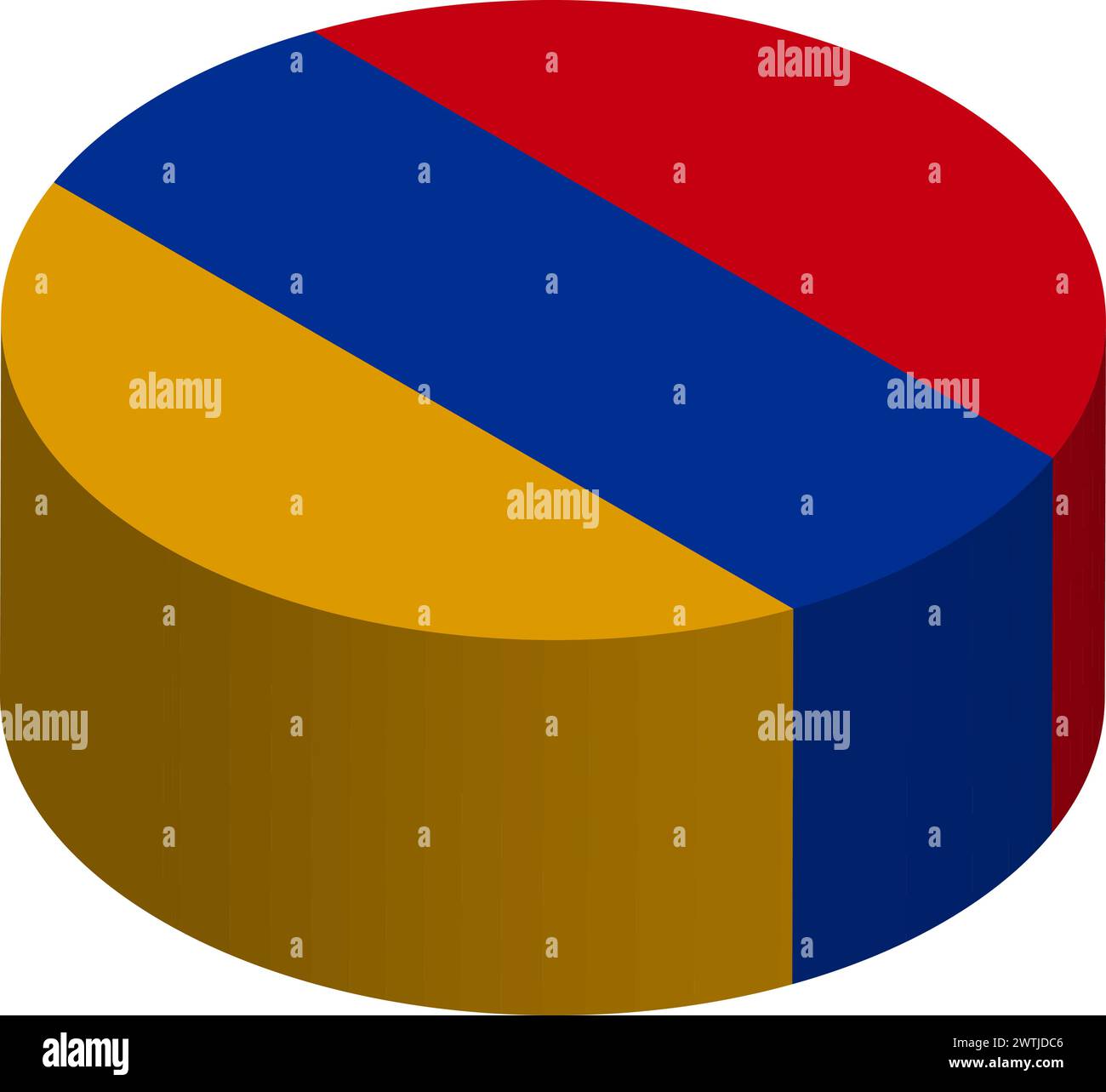 Armenia flag - 3D isometric circle isolated on white background. Vector object Stock Vector ...