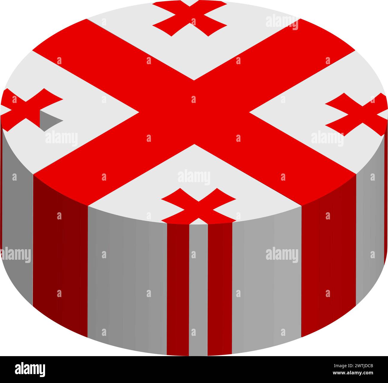 Georgia flag - 3D isometric circle isolated on white background. Vector object Stock Vector ...