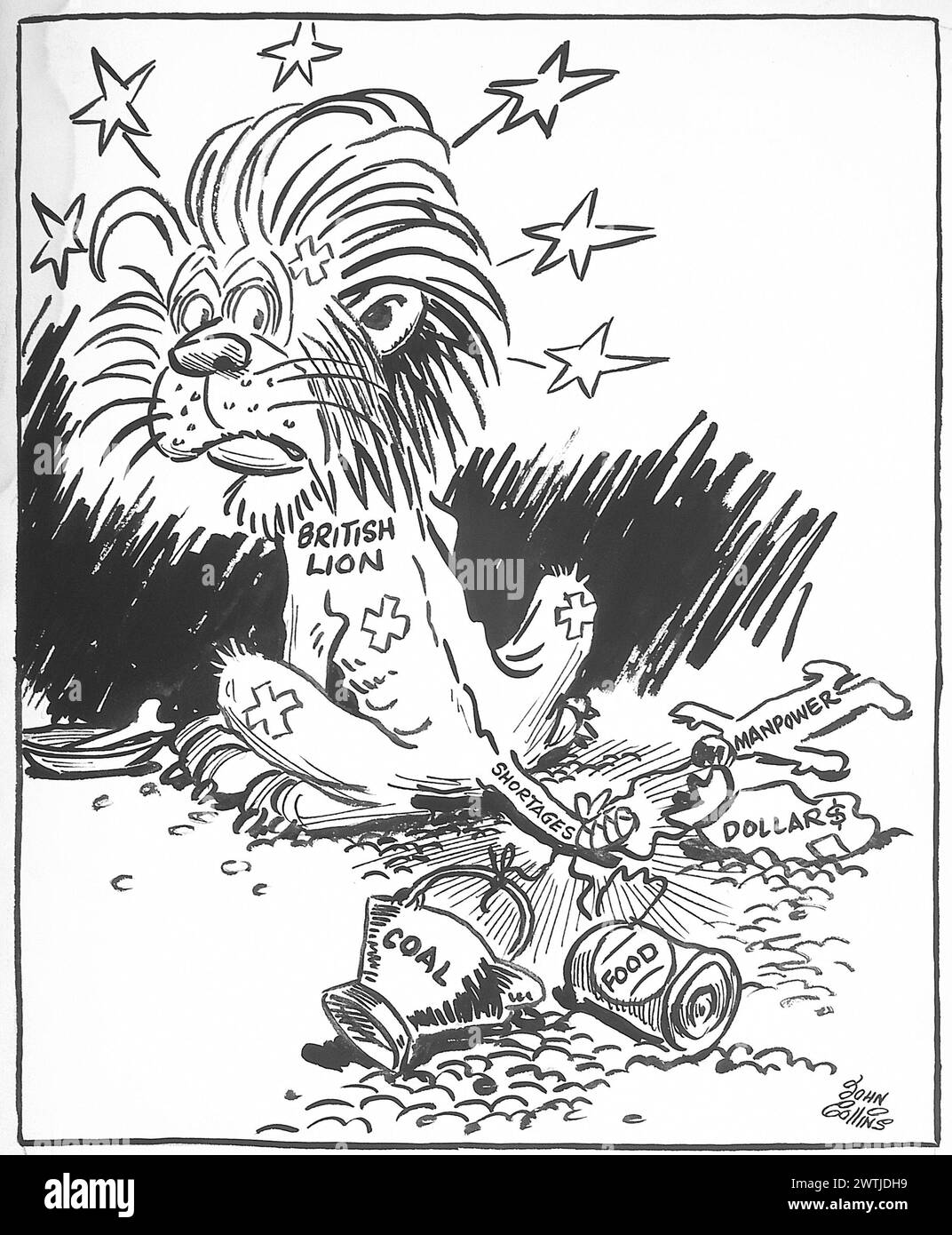 Cartoon - Tail of Woe. John Collins (1917-2007 Stock Photo - Alamy