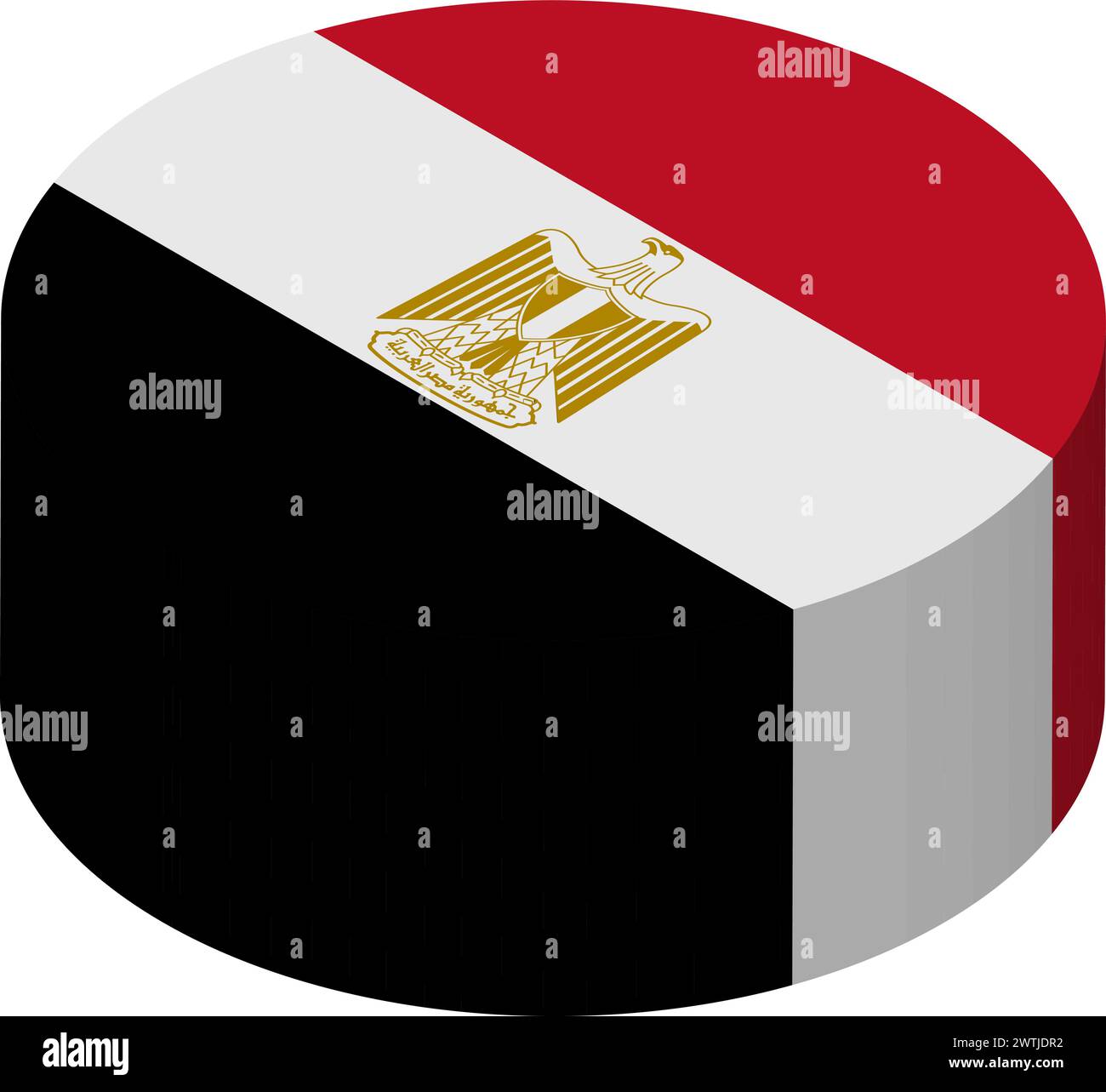 Egypt flag - 3D isometric circle isolated on white background. Vector ...