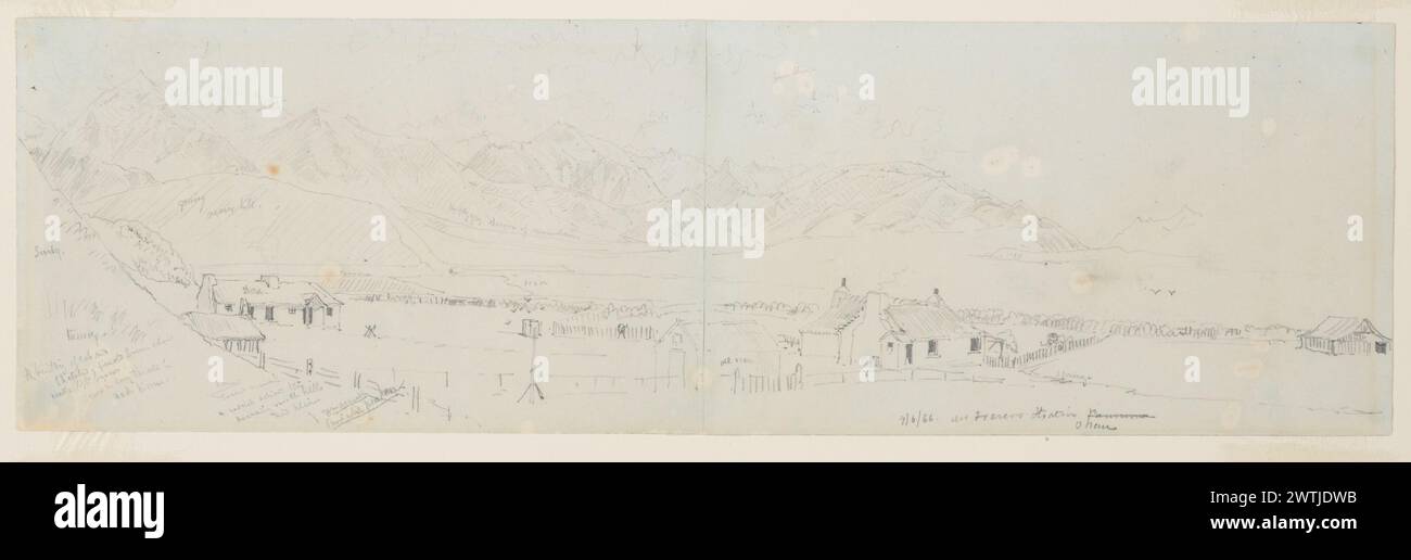 Mr Fraser's station, Ohau. drawings, works on paper Stock Photo - Alamy