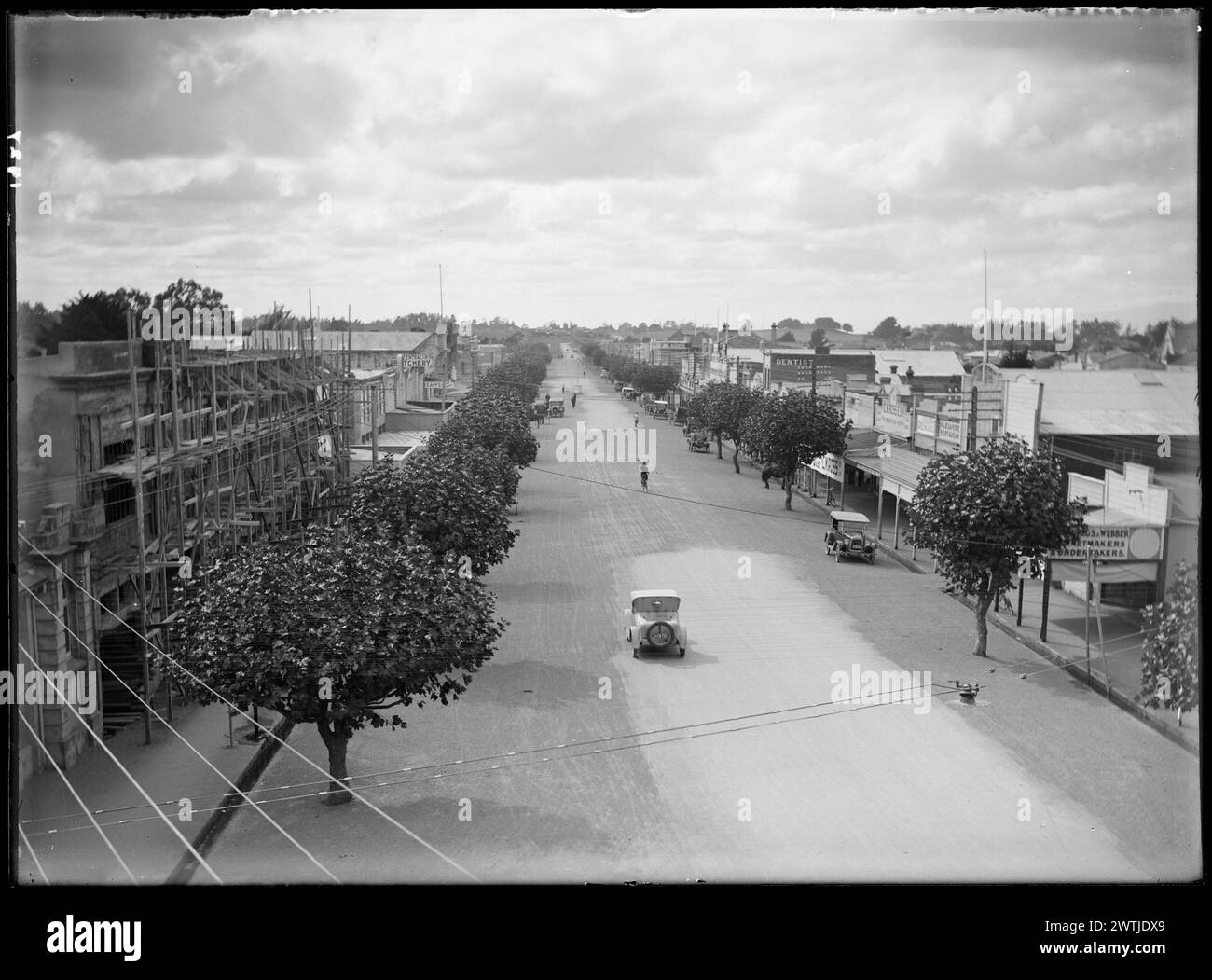View looking down Queen Street, Levin black-and-white negatives ...
