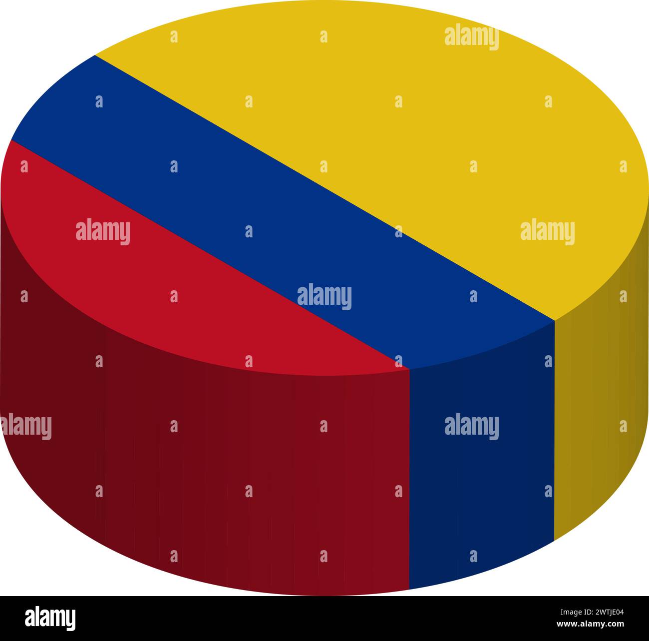 Colombia flag - 3D isometric circle isolated on white background. Vector object Stock Vector ...