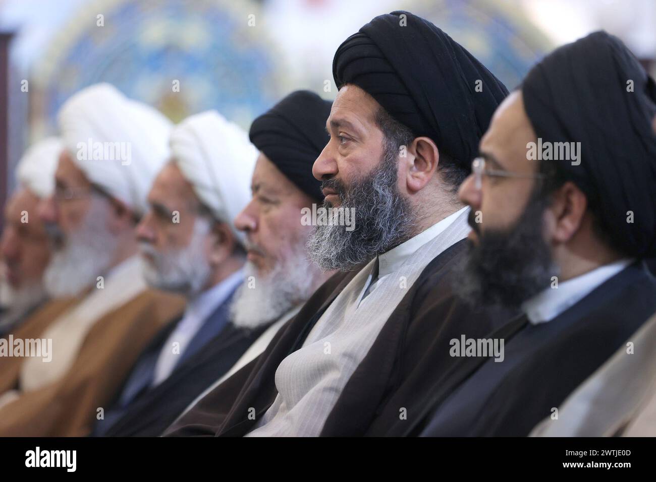 Tehran, Iran. 17th Mar, 2024. Iranian clerics attend a meeting with the ...