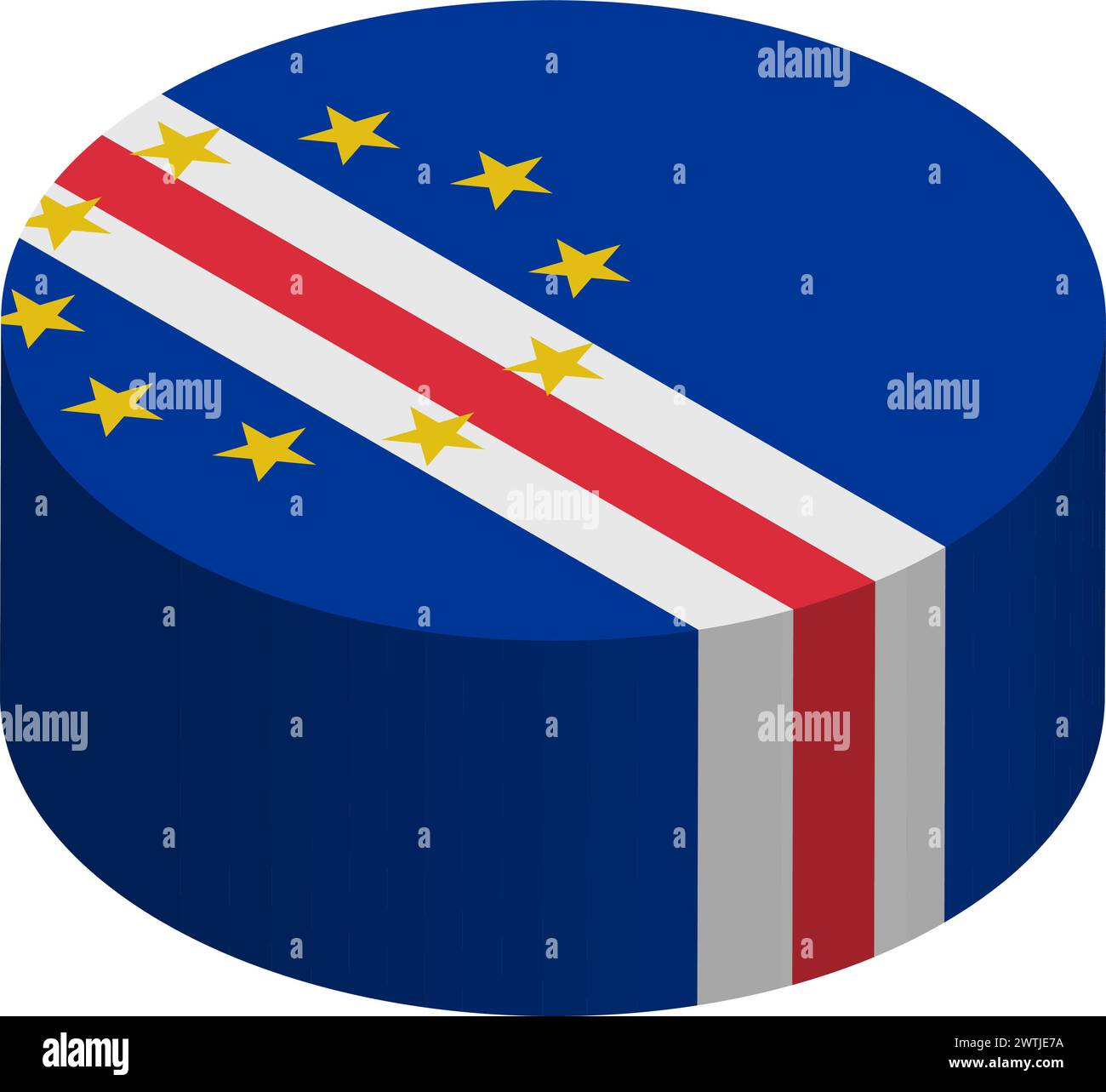 Cape Verde flag - 3D isometric circle isolated on white background. Vector object Stock Vector ...
