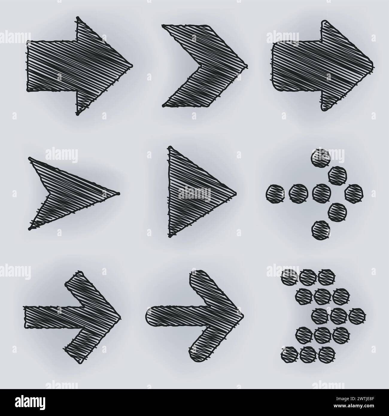 Arrow Sketch Pen Effect Sets, Vector Illustration Stock Vector Image ...