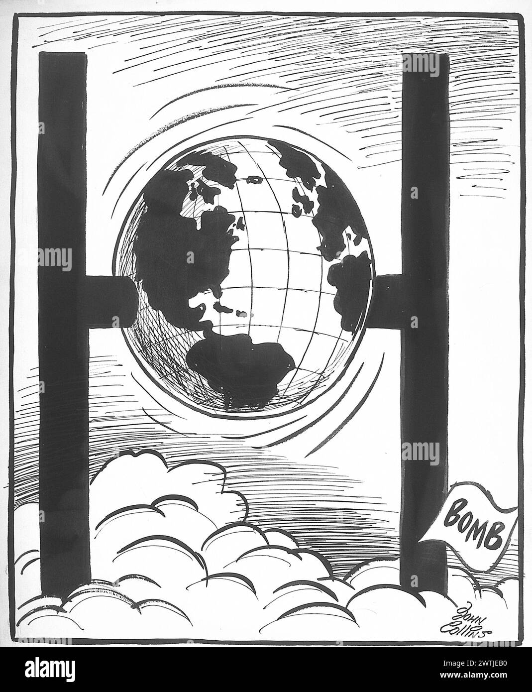 Cartoon - Revolving on a New Axis. John Collins (1917-2007 Stock Photo ...