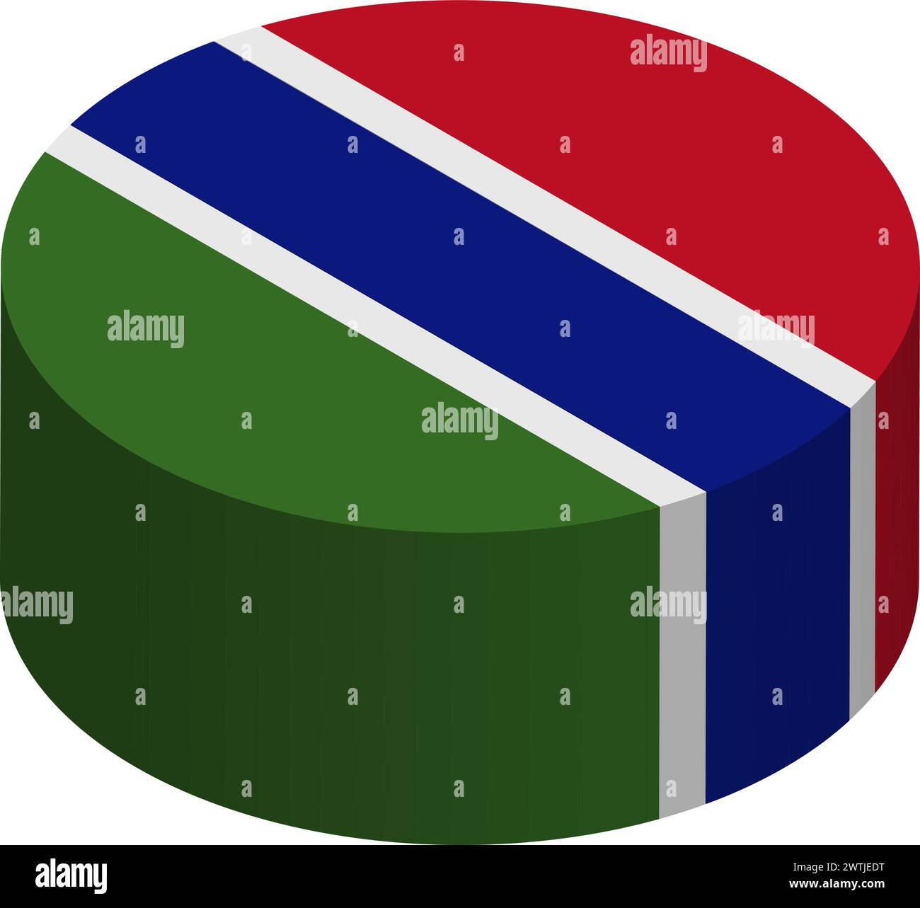 Gambia flag - 3D isometric circle isolated on white background. Vector object Stock Vector Image ...