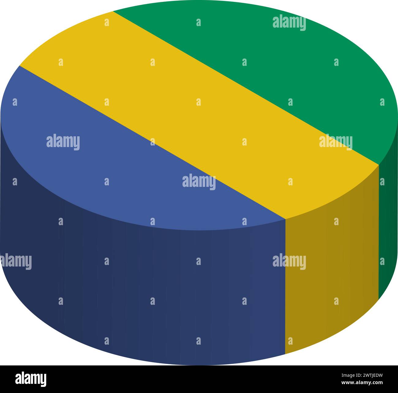 Gabon flag - 3D isometric circle isolated on white background. Vector object Stock Vector Image ...