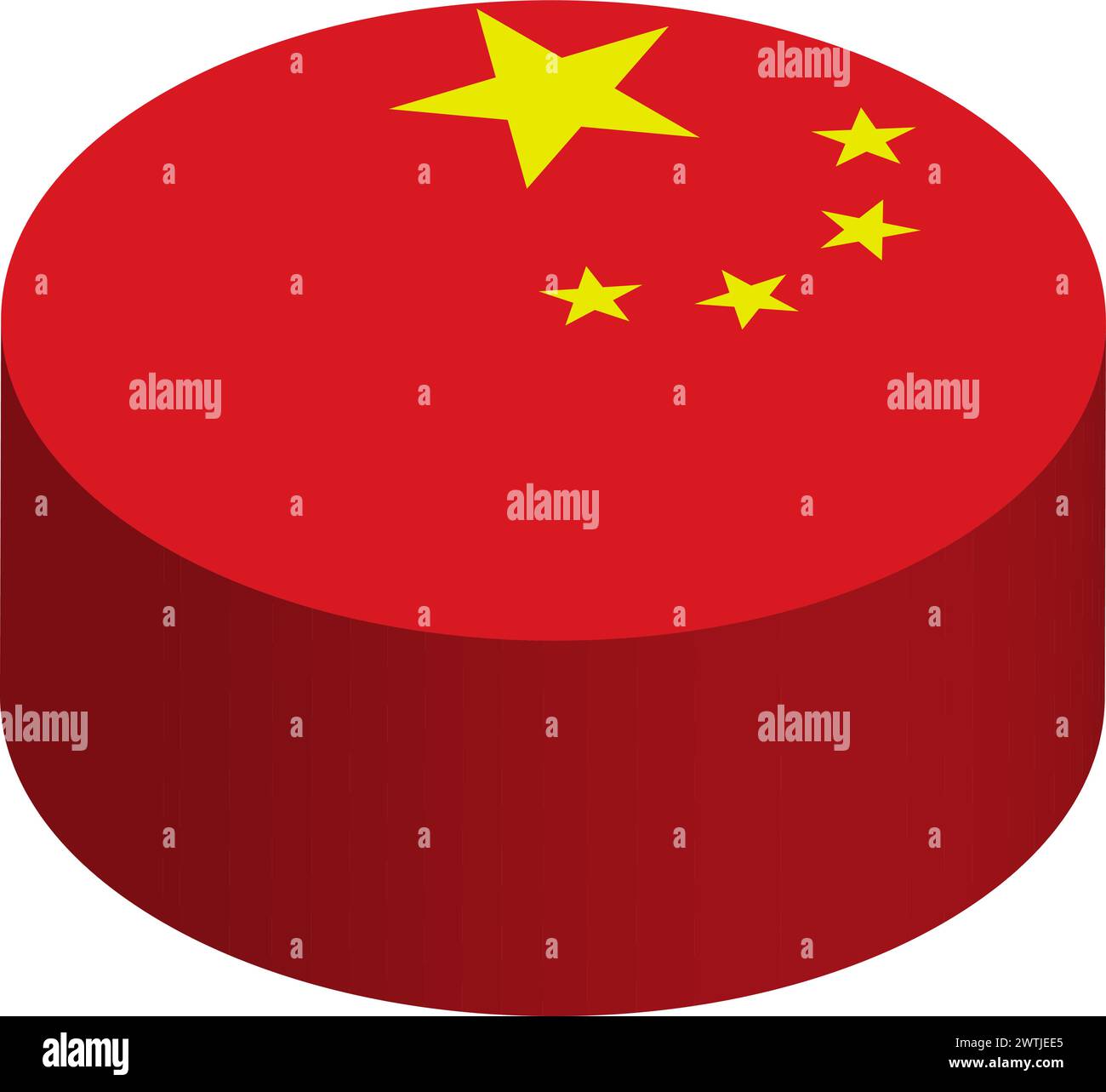 China flag - 3D isometric circle isolated on white background. Vector ...