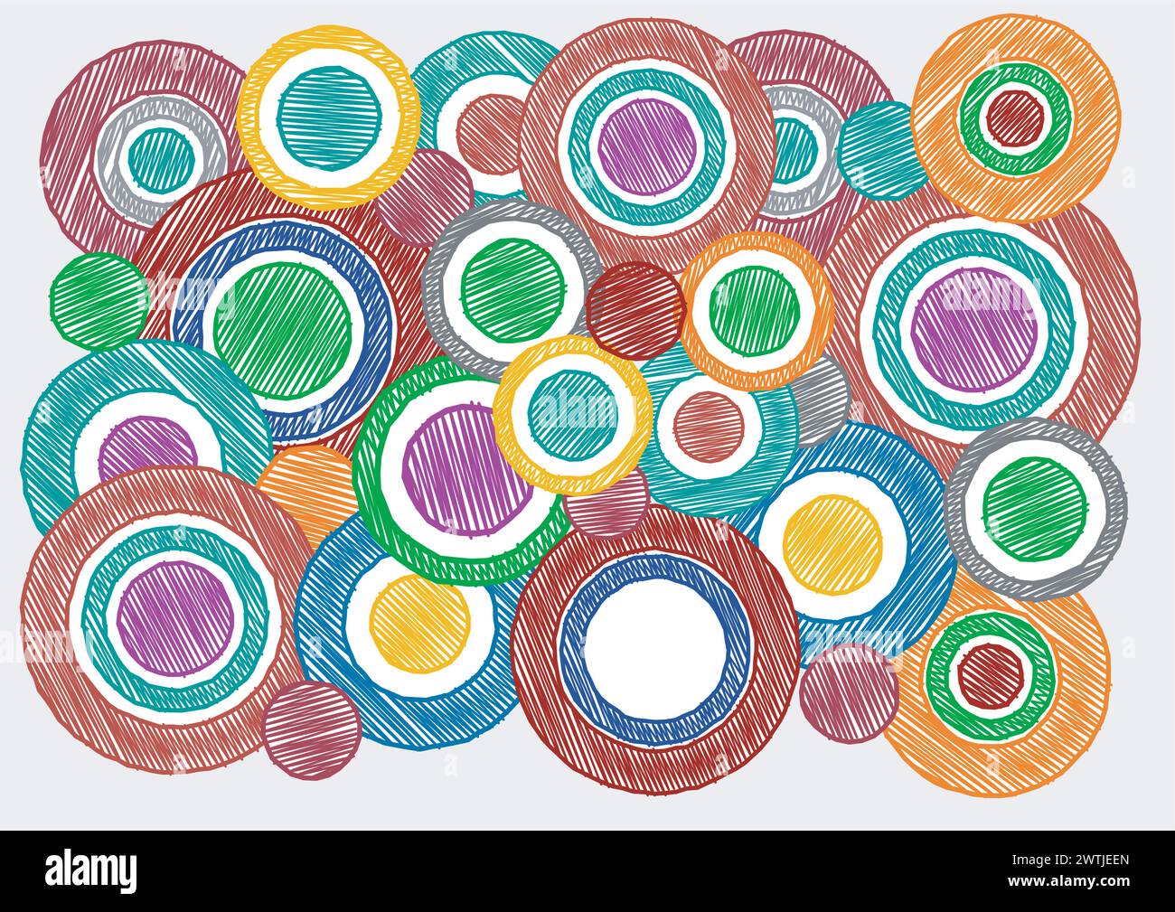 Colorful Cycle Sketch Pen Shading Effect Background, Vector ...