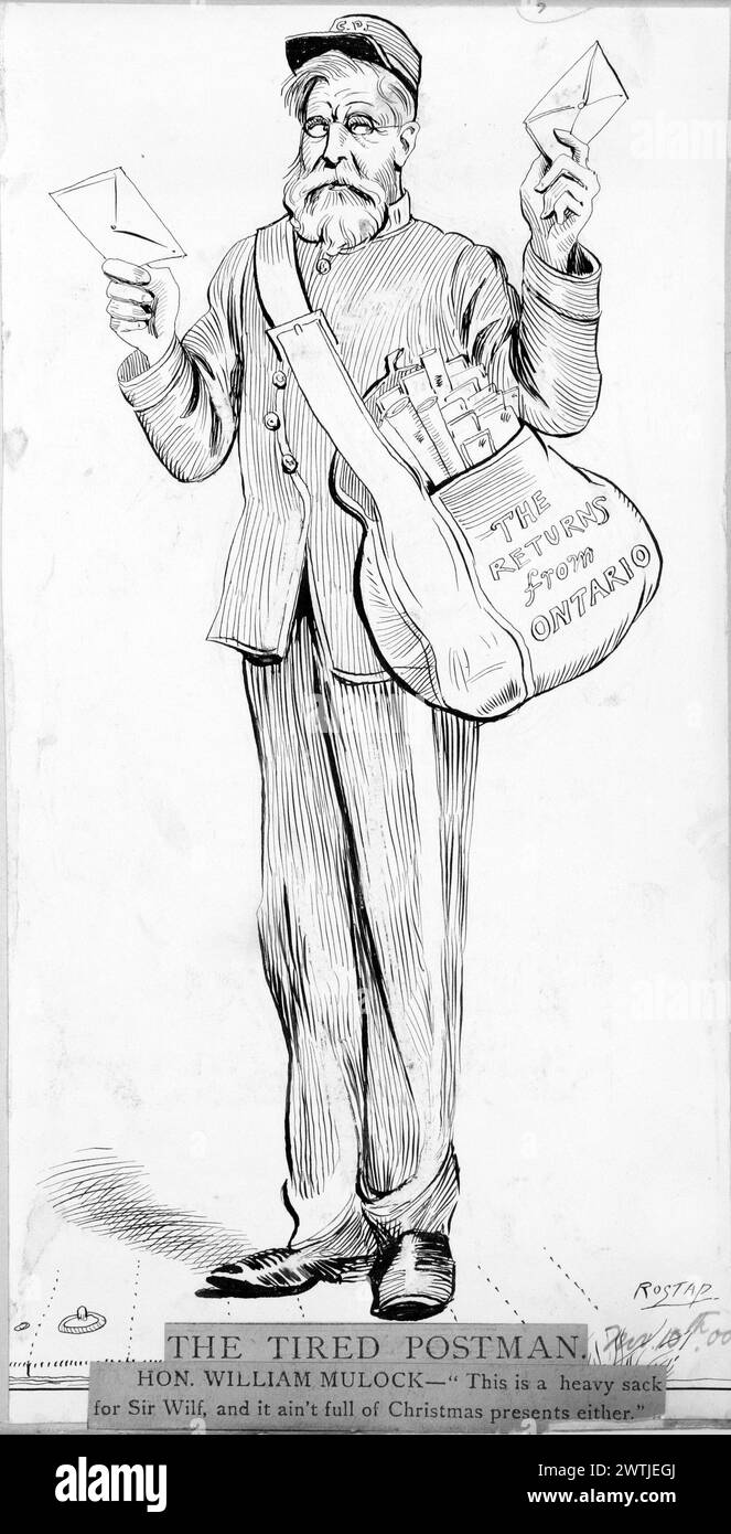 Cartoon - The Tired Postman Rostap (1866-1949 Stock Photo - Alamy