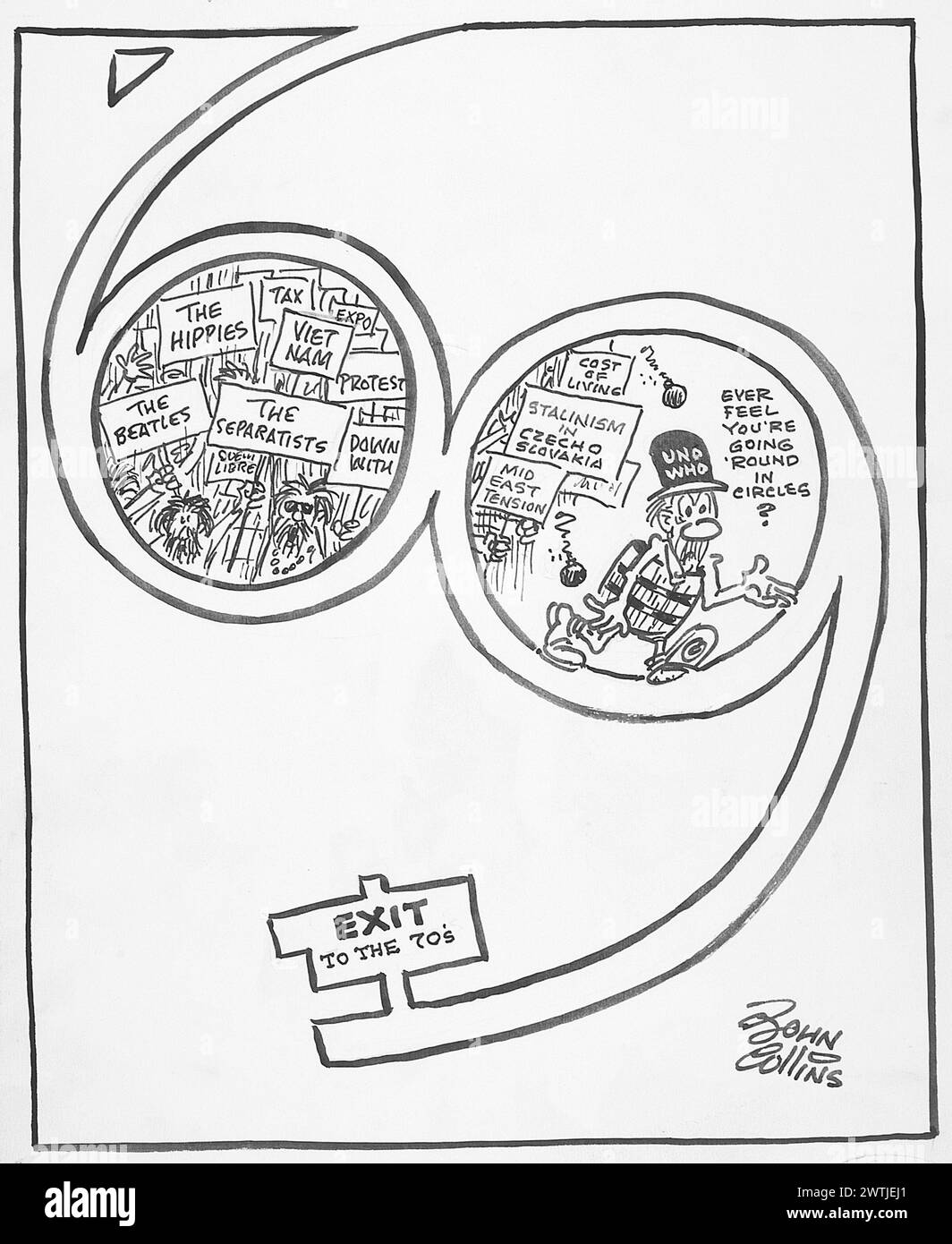 Cartoon - The Last of the 60's. John Collins (1917-2007 Stock Photo - Alamy