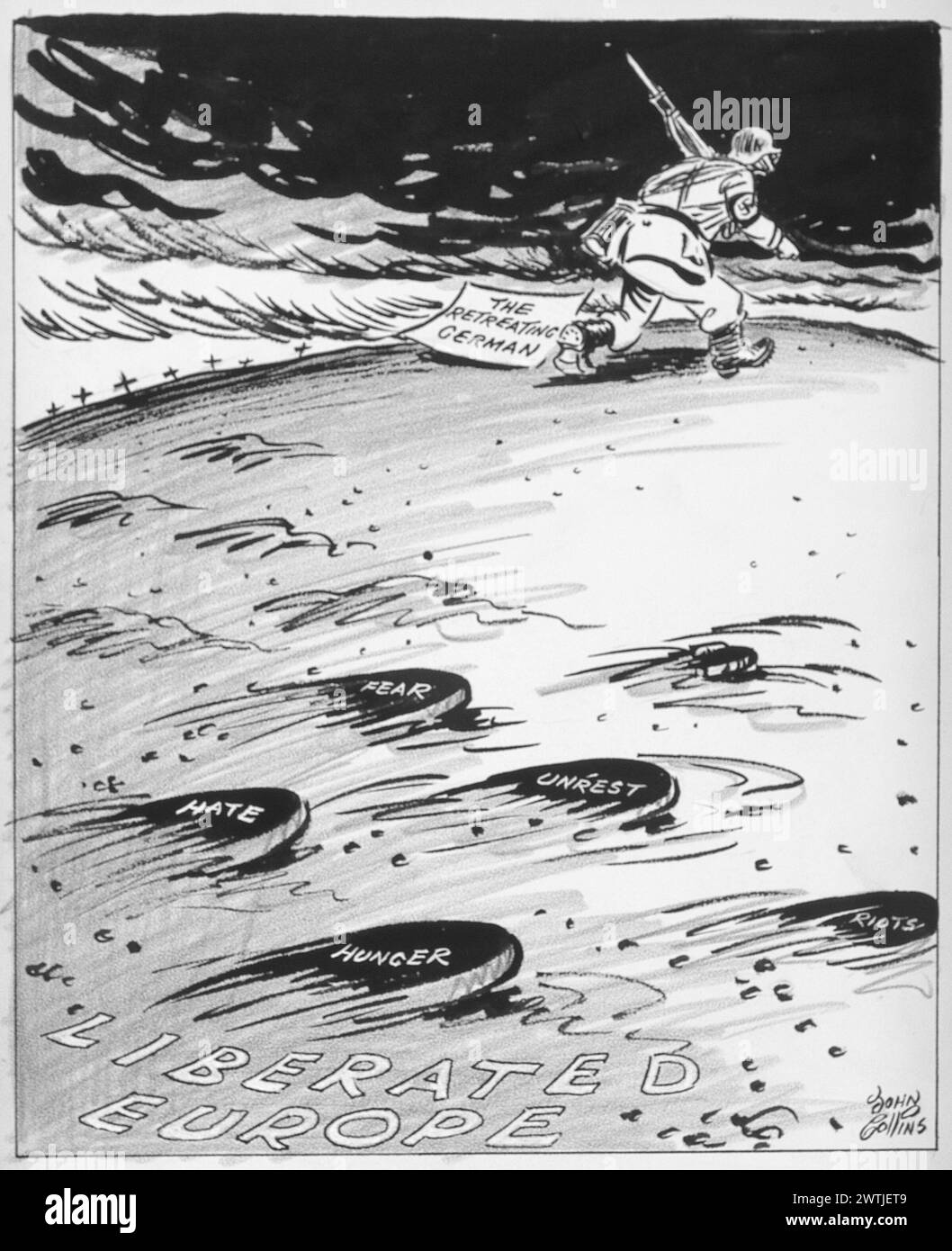 Minefield cartoon Black and White Stock Photos & Images - Alamy