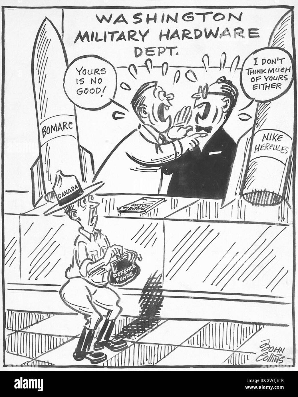 Cartoon - When the Clerks Disagree. John Collins (1917-2007 Stock Photo ...