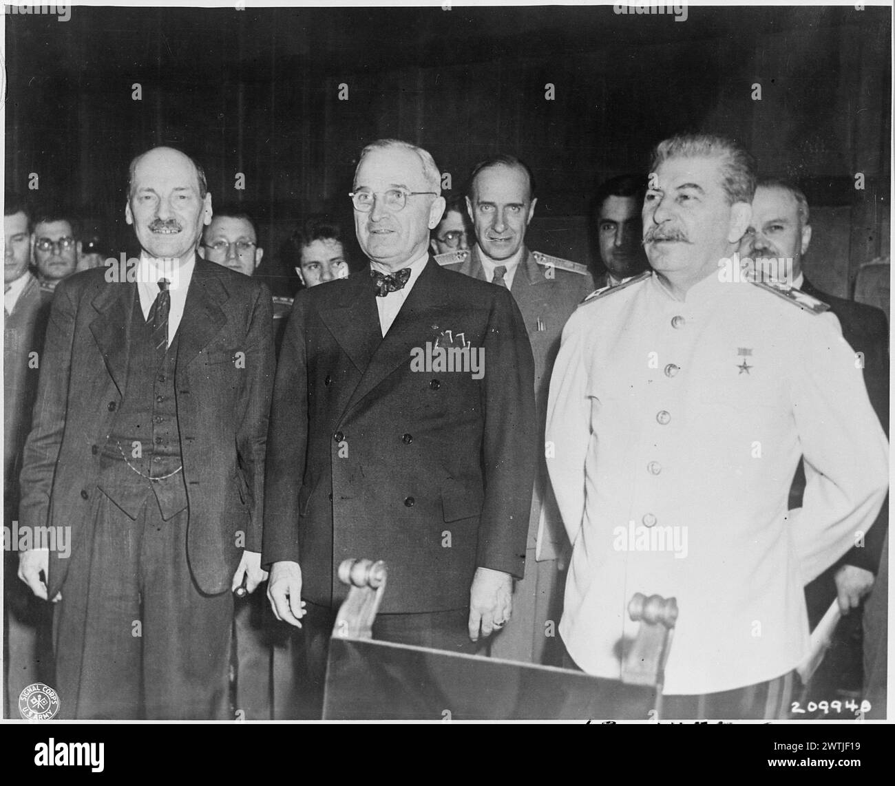 Clement Attlee, Harry S. Truman and Joseph Stalin at the Potsdam ...