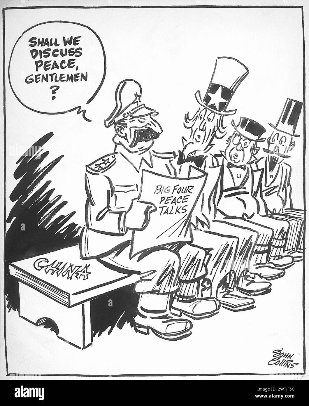 Cartoon - Once There Were Five. John Collins (1917-2007 Stock Photo - Alamy