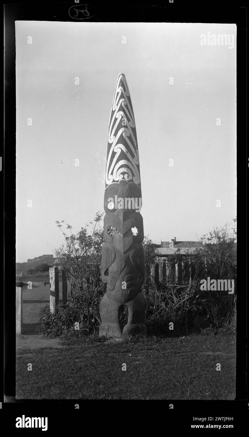 Canoe memorial at Putiki pa gelatin silver negatives, black-and-white ...