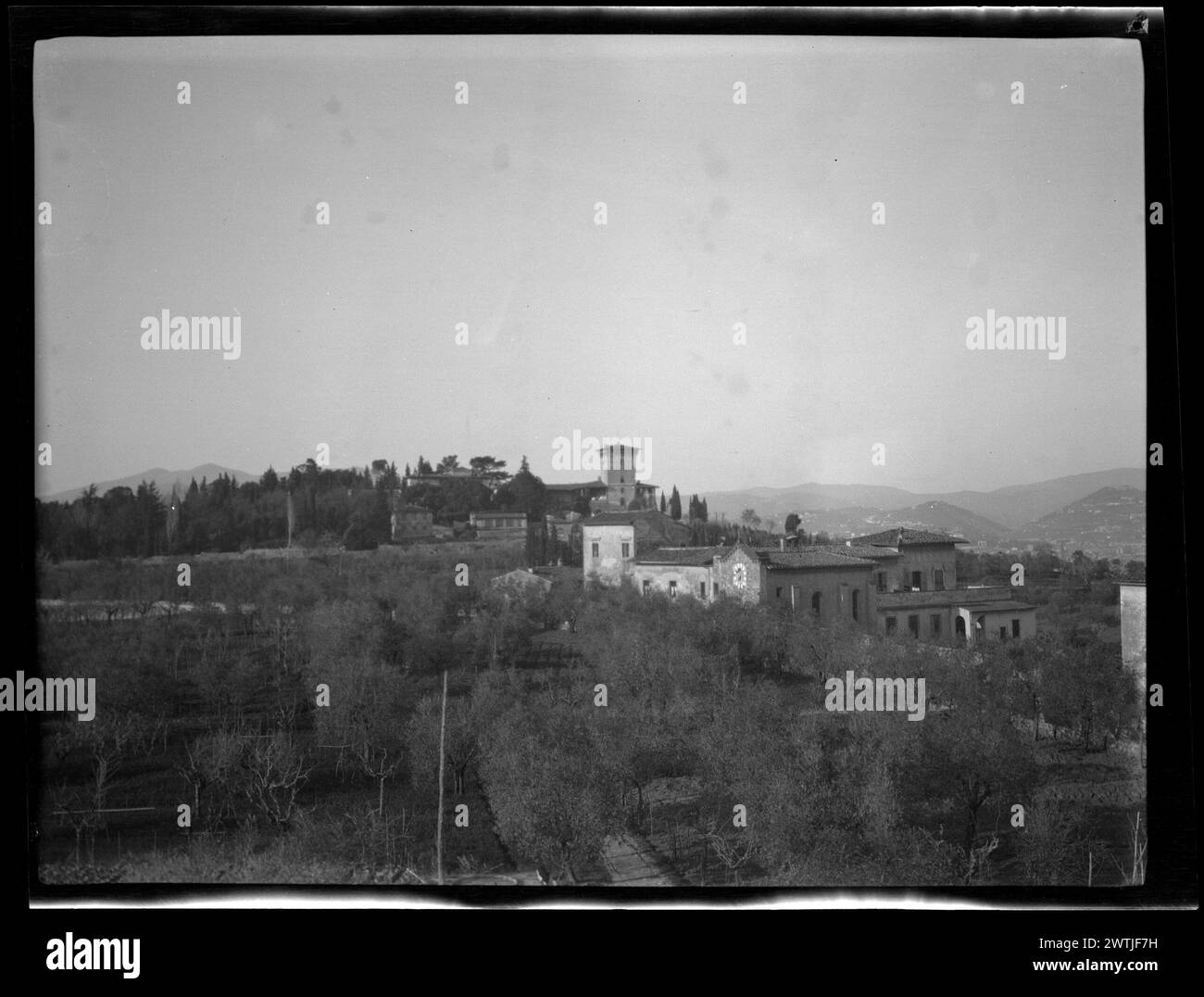 Distant buildings Nitrate negatives, black-and-white negatives Stock ...
