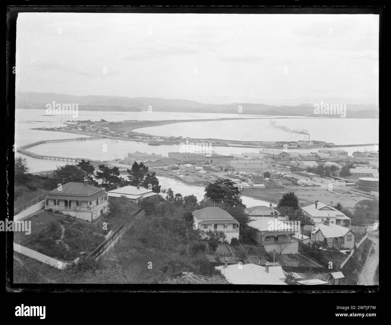 Port Ahuriri and the Spit from Hospital Hill gelatin dry plate ...