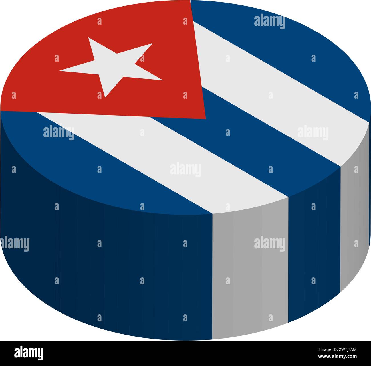 Cuba flag - 3D isometric circle isolated on white background. Vector object Stock Vector Image ...