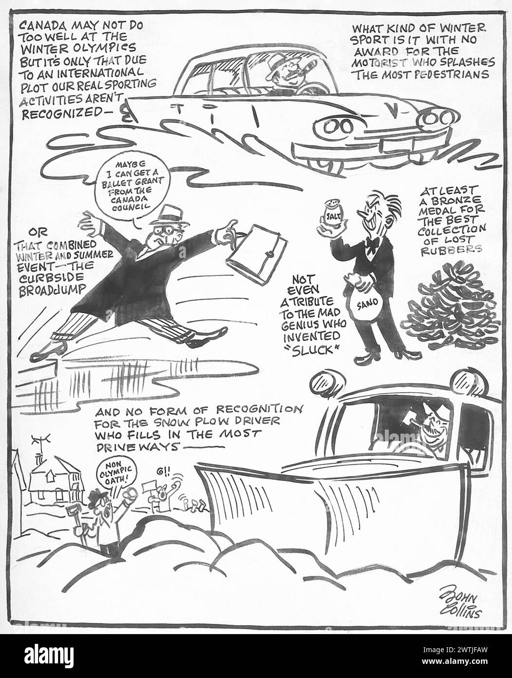 Cartoon - Our Own Olympic Events. John Collins (1917-2007 Stock Photo ...