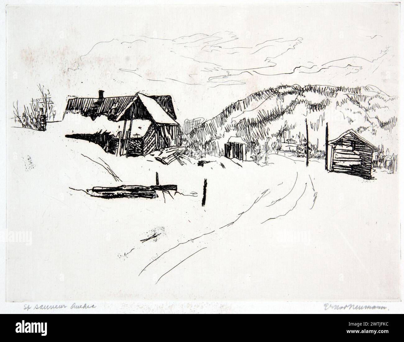 Etching - St. Sauveur, Quebec Ernst Neumann (1907-1956 Stock Photo - Alamy