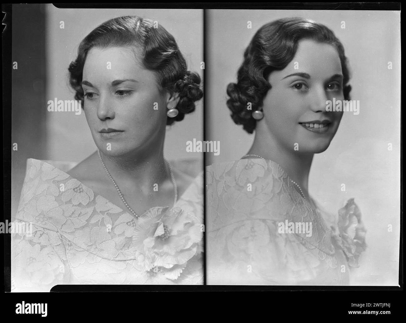 Miss M Murphy black-and-white negatives, studio portraits, gelatin ...