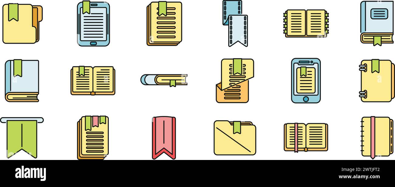 Bookmark icon outline vector. Dictionary book. Read element thin line ...