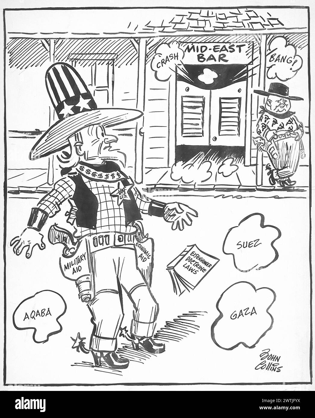 Cartoon - The New Sheriff. John Collins (1917-2007 Stock Photo - Alamy