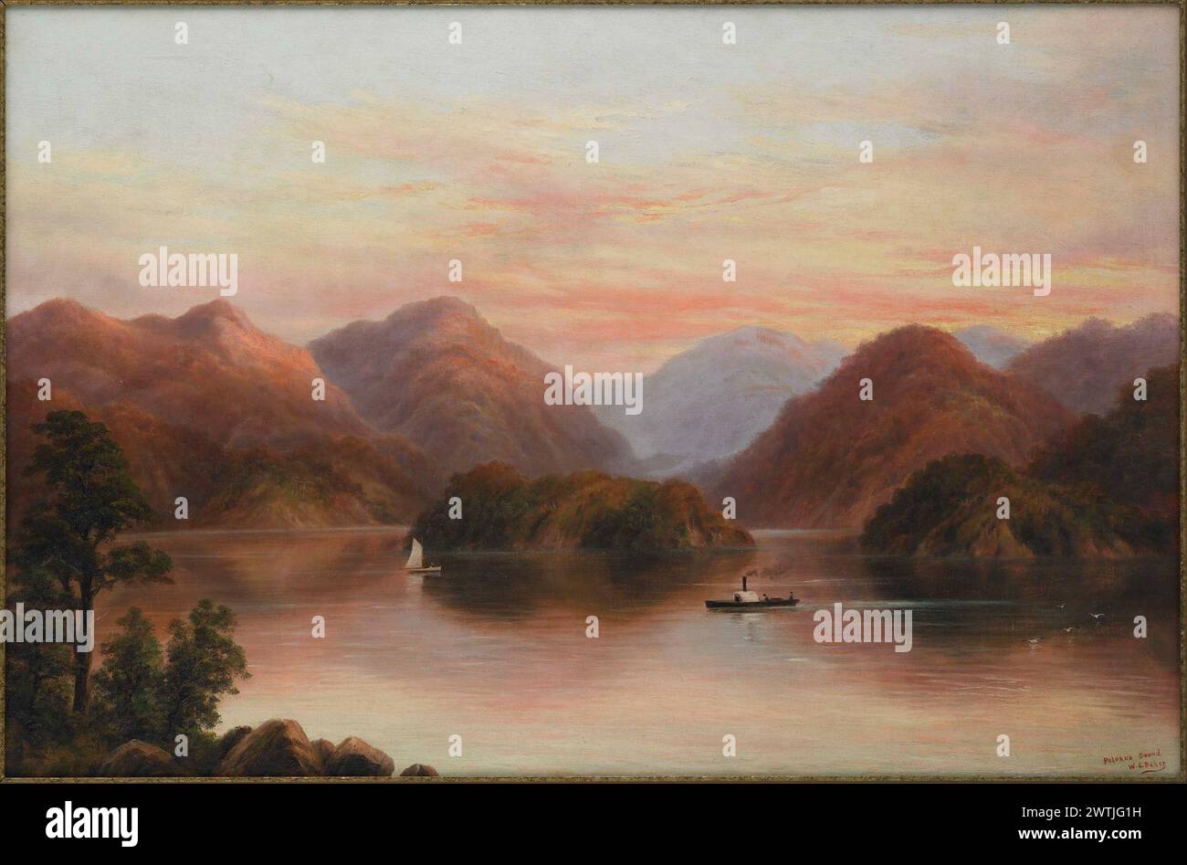 Pelorus Sound paintings Stock Photo - Alamy