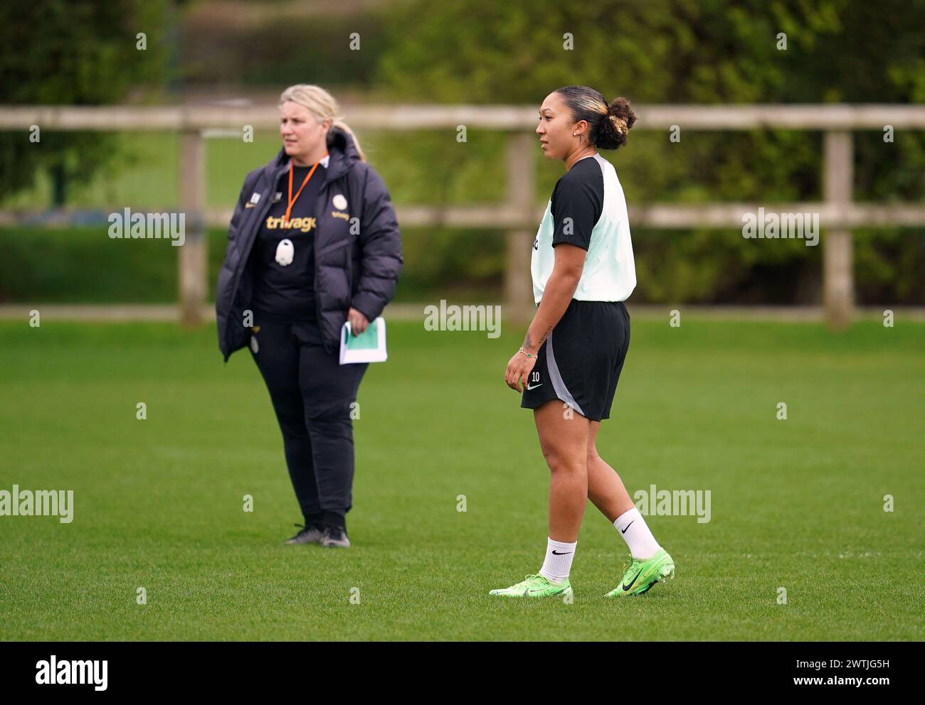 Chelsea's Lauren James during a training session at Cobham Training ...