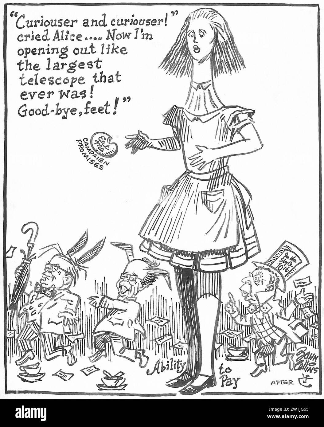 Cartoon - Alice in Wonderland. John Collins (1917-2007 Stock Photo - Alamy