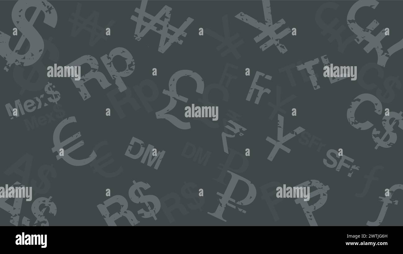 Currency Symbols Grey Background, Vector Illustration Stock Vector Image & Art - Alamy