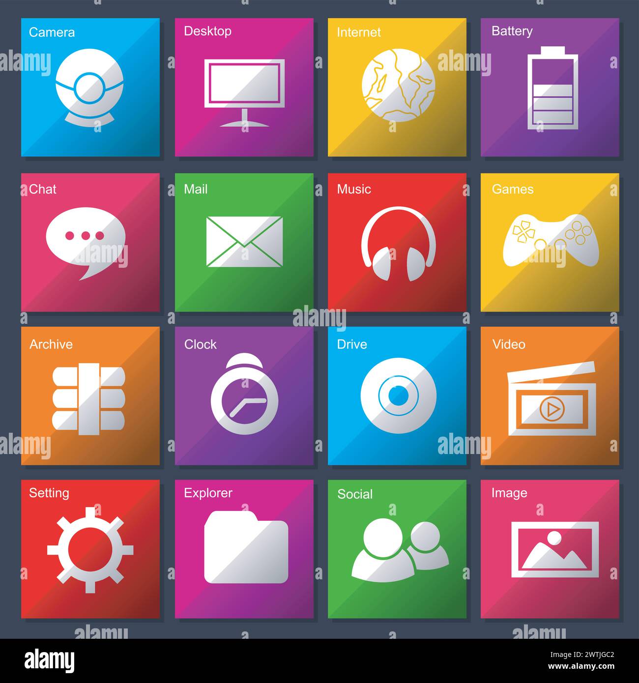 Computer folder icon purple hi-res stock photography and images - Alamy