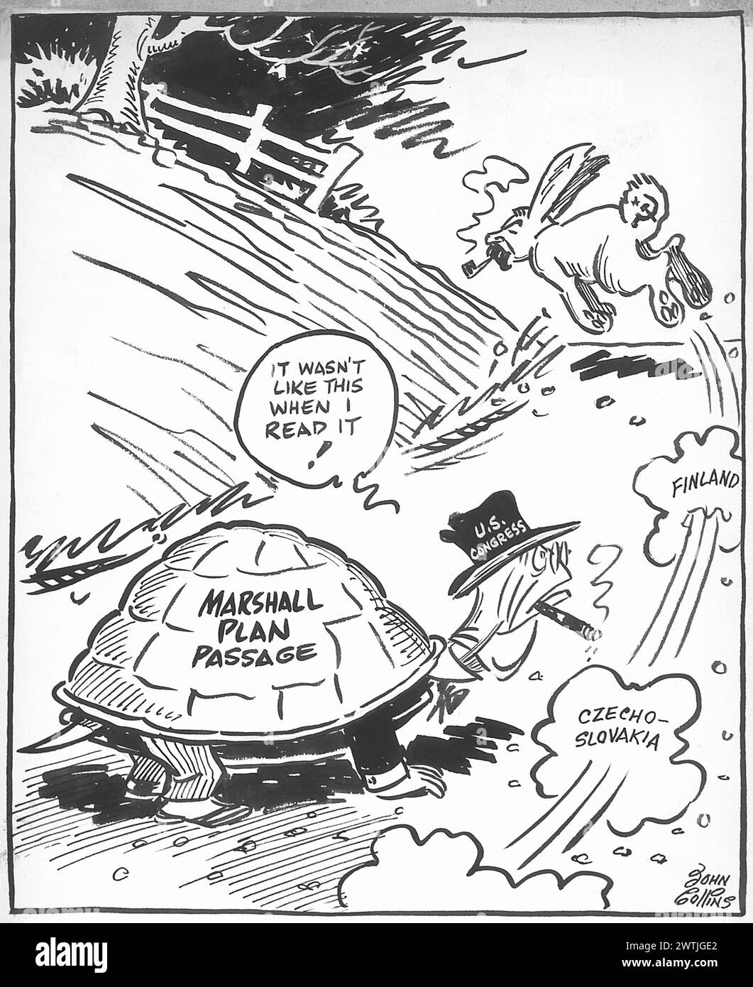 Cartoon - The Tortoise and the Hare-Revised Version. John Collins (1917 ...