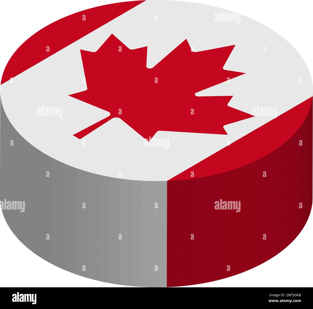 Canada flag - 3D isometric circle isolated on white background. Vector object Stock Vector Image ...