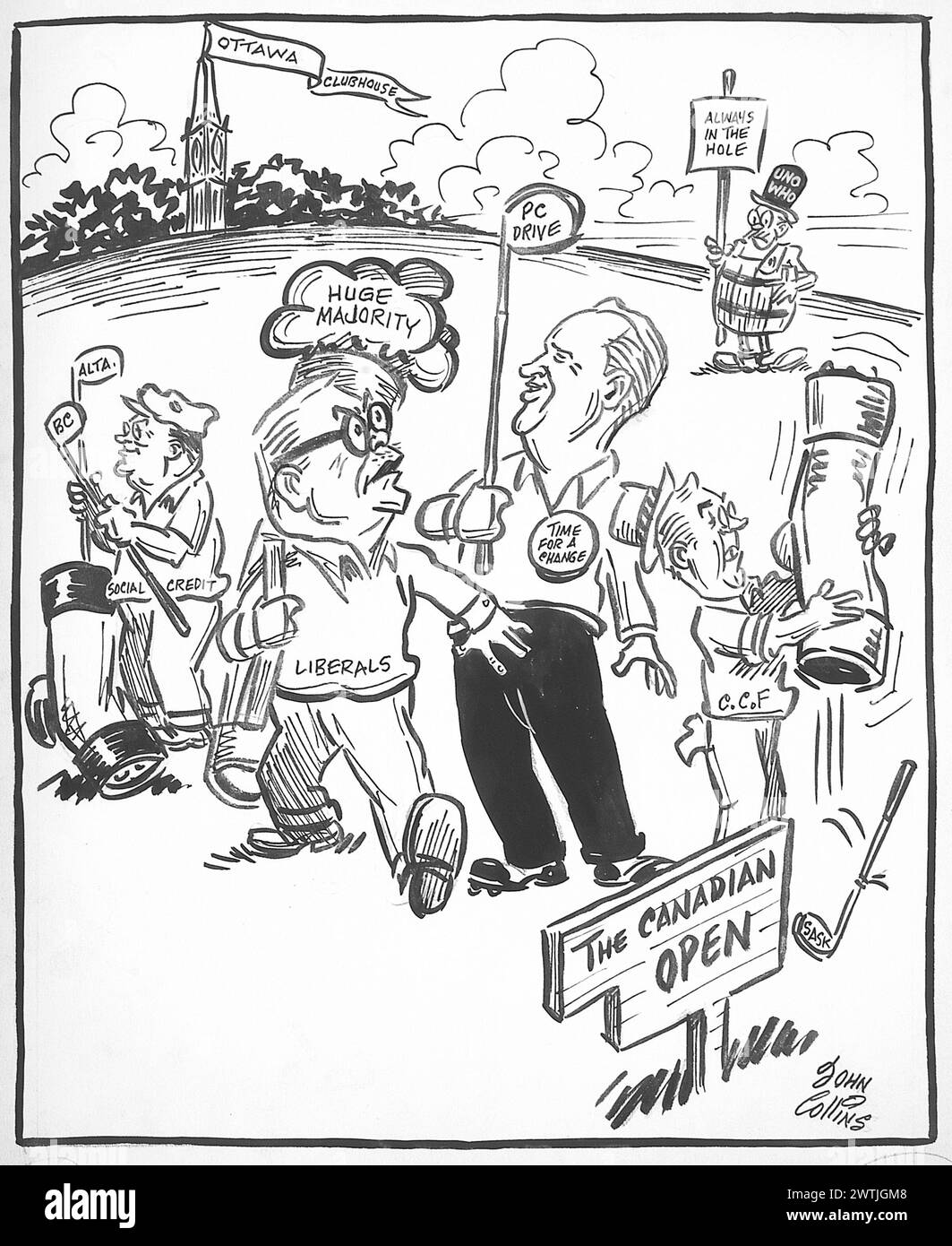 Cartoon - The Ottawa Foursome. John Collins (1917-2007 Stock Photo - Alamy