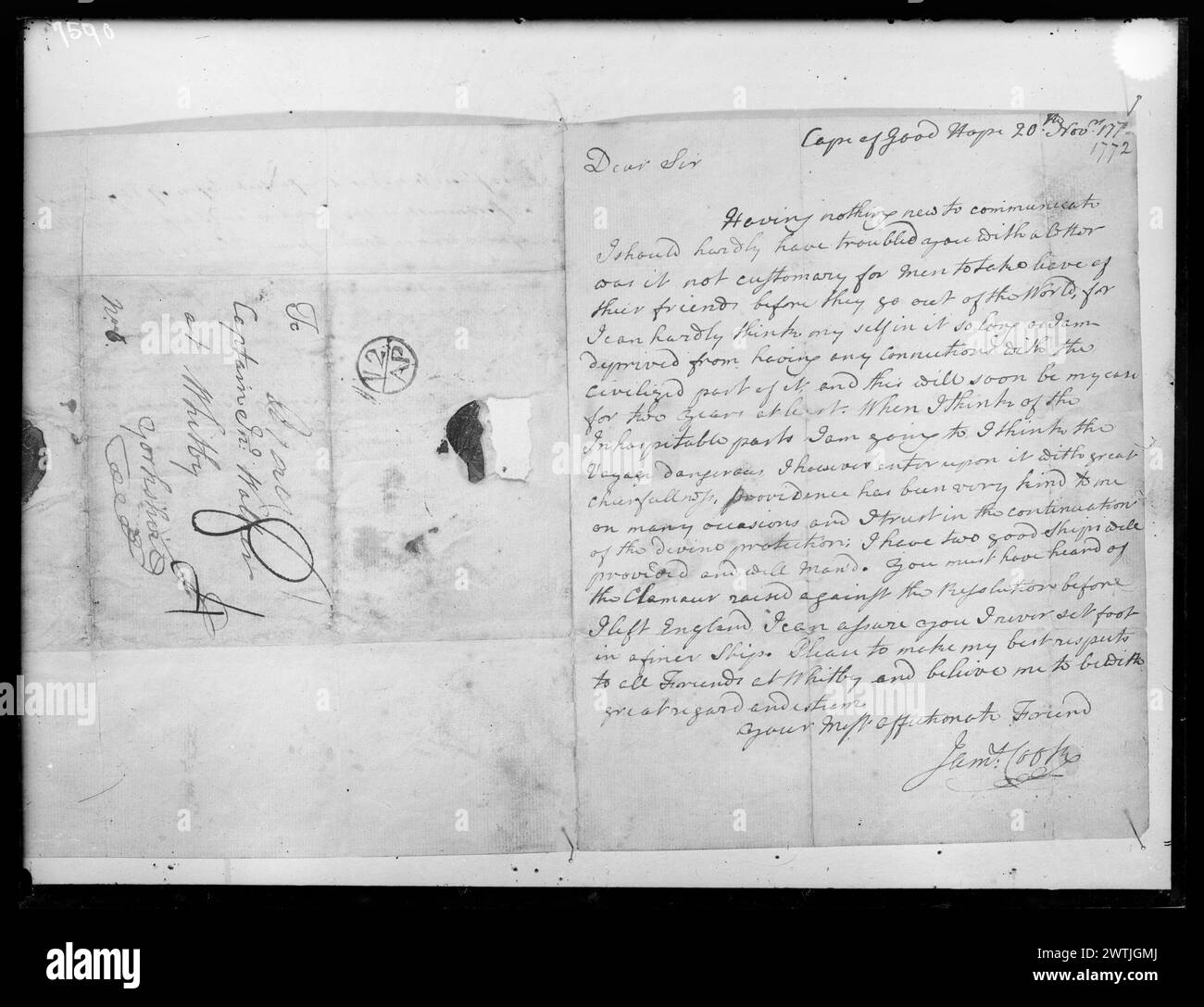 Letter by captain james cook Black and White Stock Photos & Images - Alamy