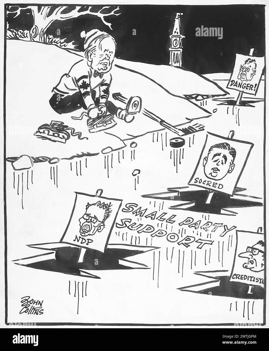 Cartoon - Thin Ice. John Collins (1917-2007 Stock Photo - Alamy