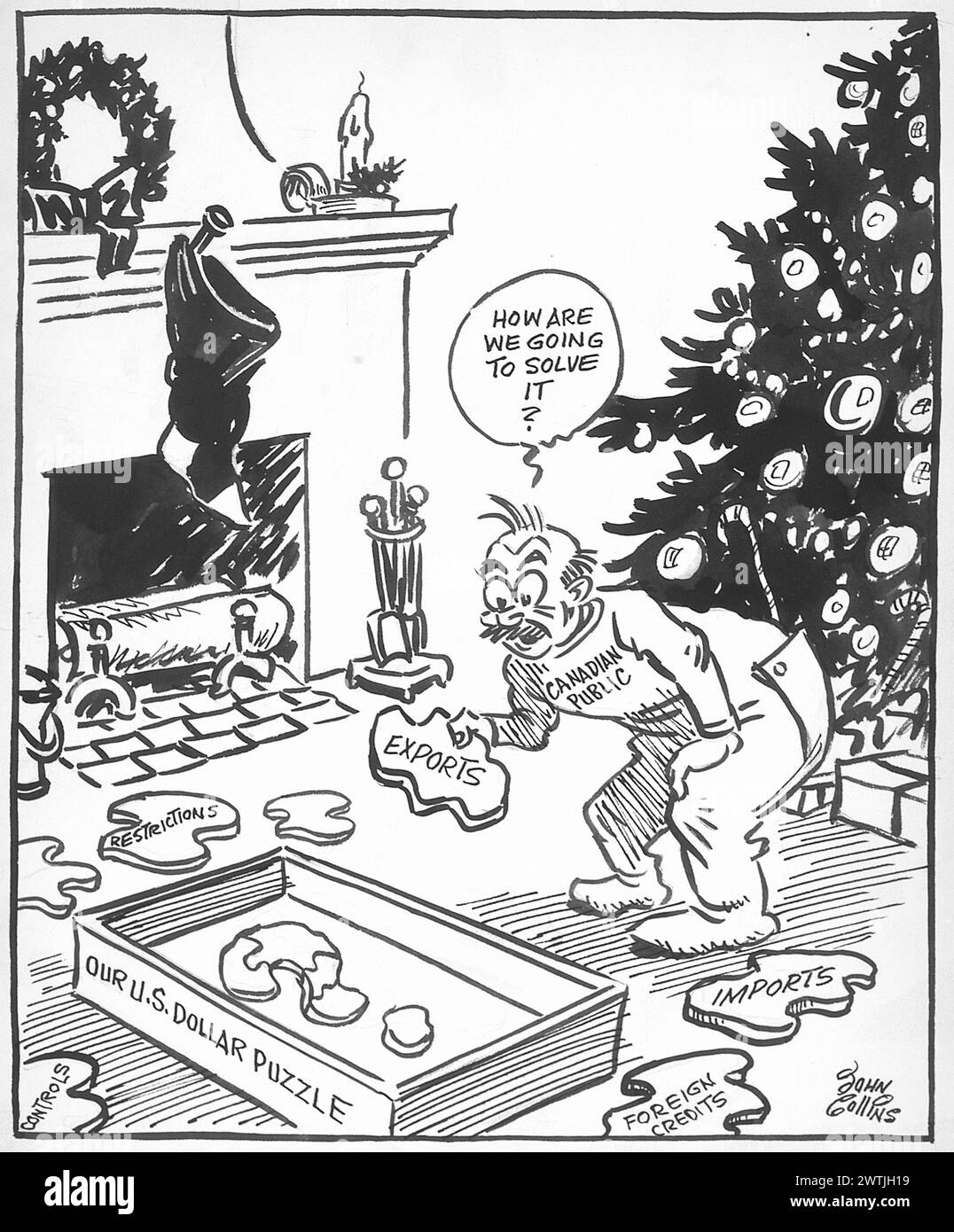 Cartoon - This Year's Christmas Present. John Collins (1917-2007 Stock ...