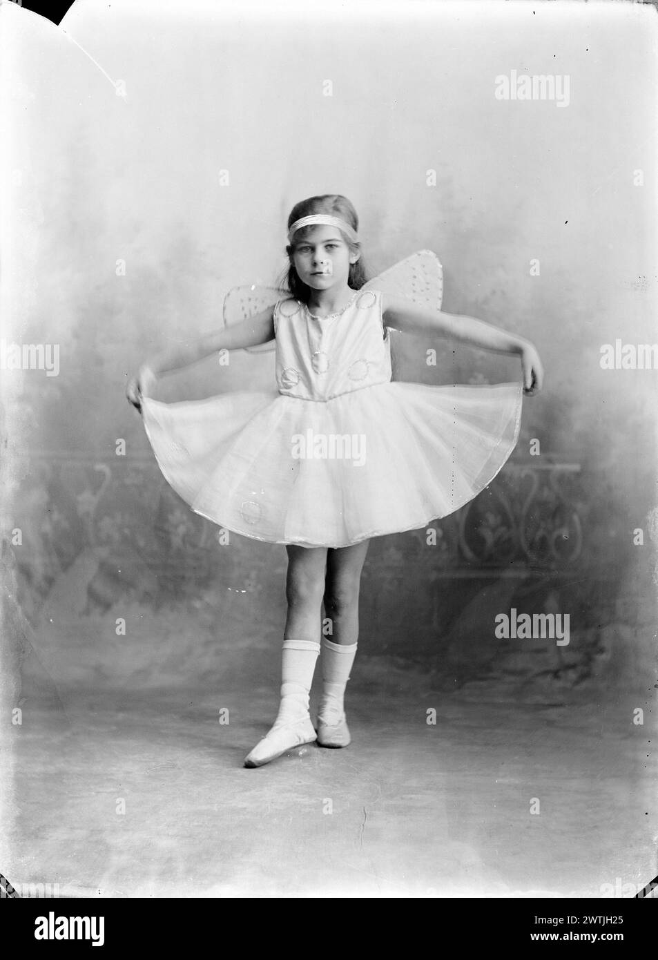 Girl in angel costume gelatin dry plate negatives, black-and-white ...