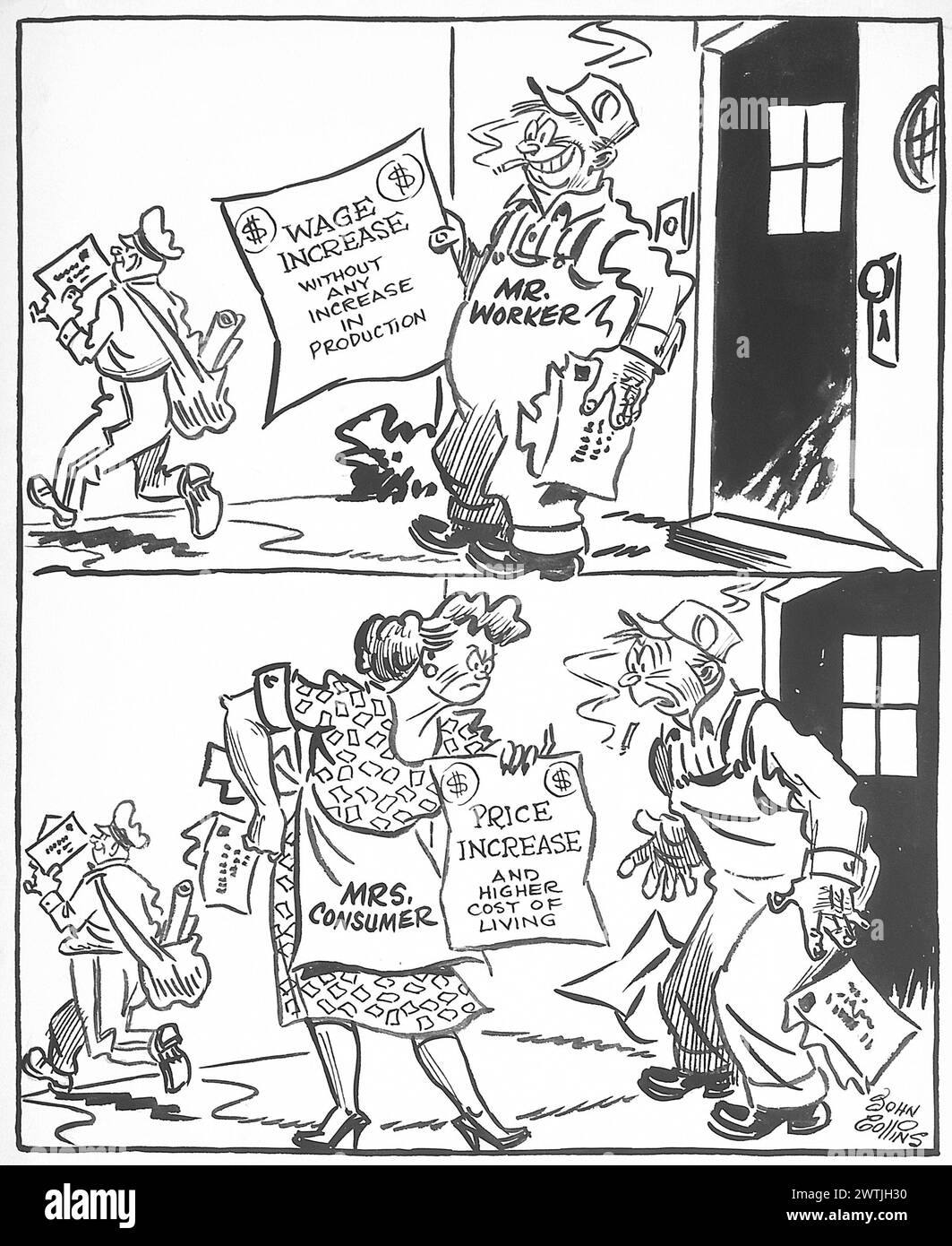 Cartoon - The Postman Always Rings Twice. John Collins (1917-2007 Stock ...