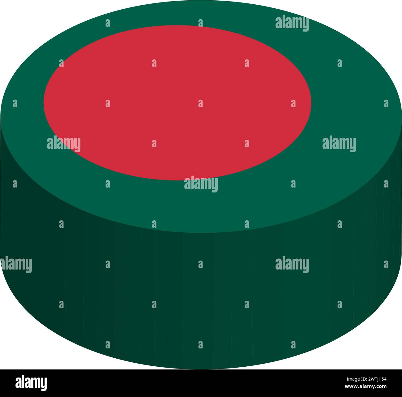 Bangladesh flag - 3D isometric circle isolated on white background. Vector object Stock Vector ...