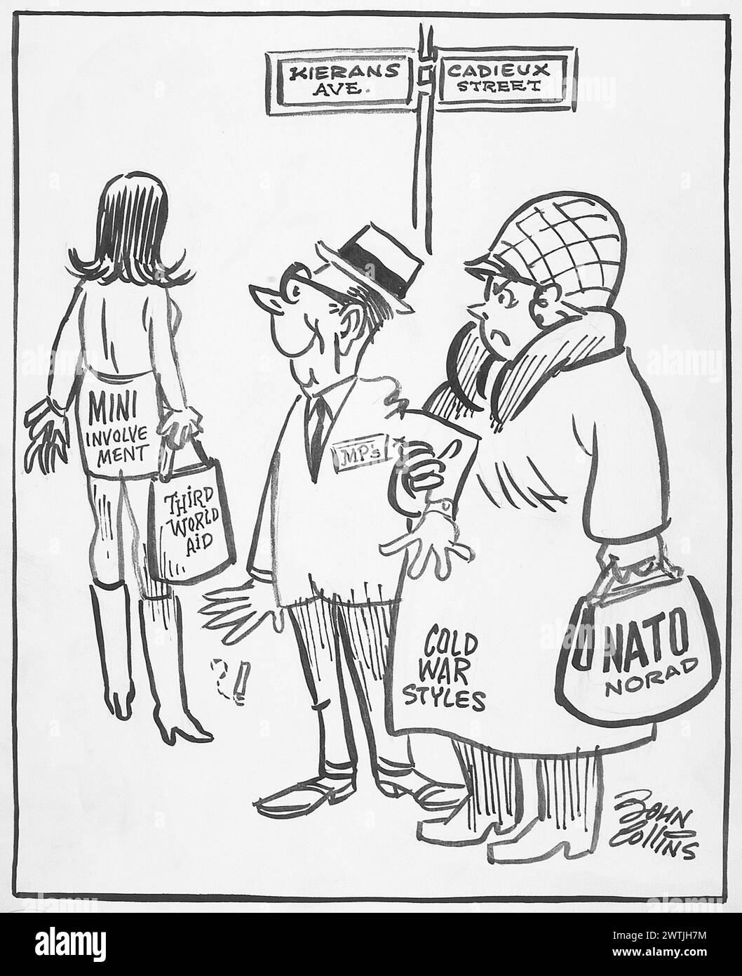 Cartoon - Girl Watching in Ottawa. John Collins (1917-2007 Stock Photo ...