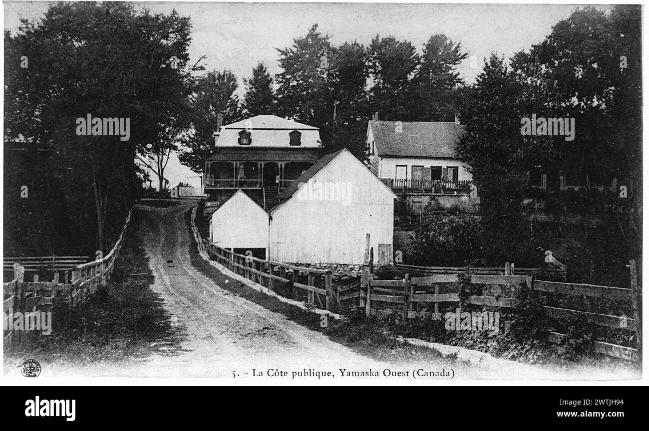 Collotype - La Côte publique, Yamaska Ouest, QC, about 1910 Stock Photo ...